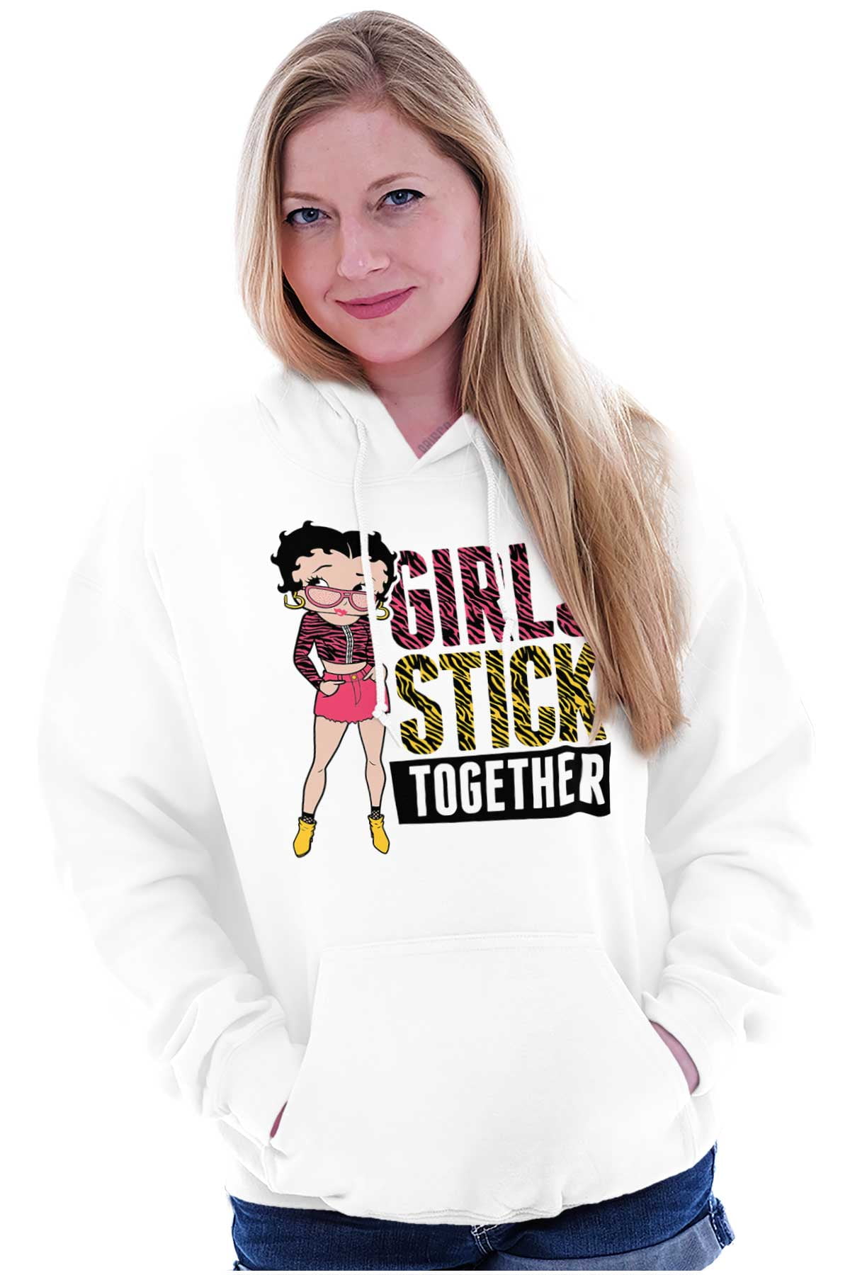 Betty Boop Girl Power Stick Together Hoodie Sweatshirt Women Brisco ...