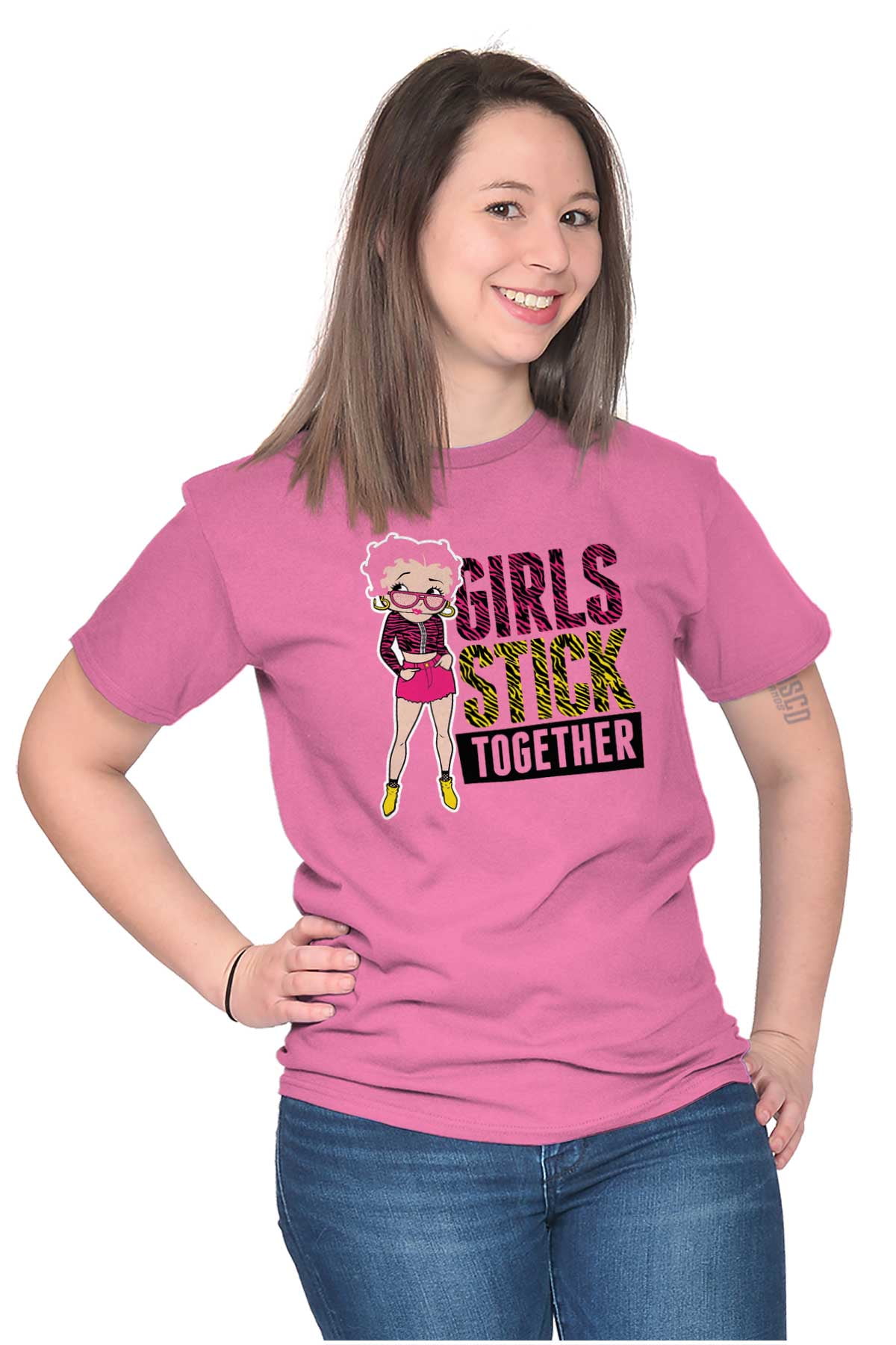 Betty Boop Girl Power Stick Together Women Plus Size Graphic Tee Tees ...