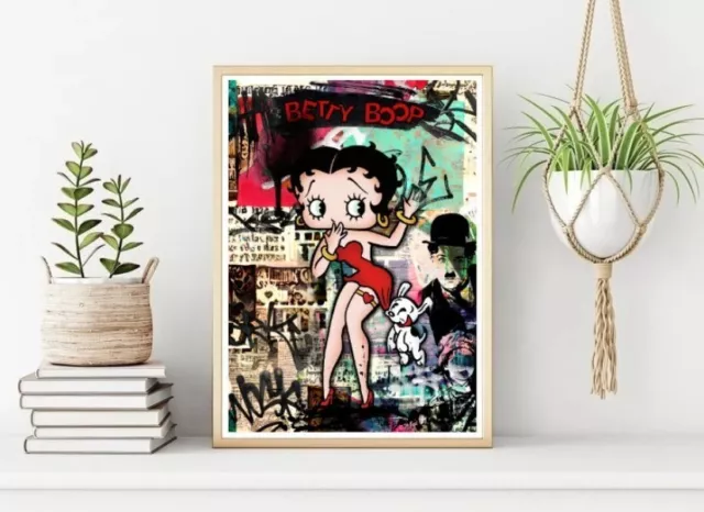 Betty Boop Graffiti Poster Print Classic Cartoon Character Poster Home ...