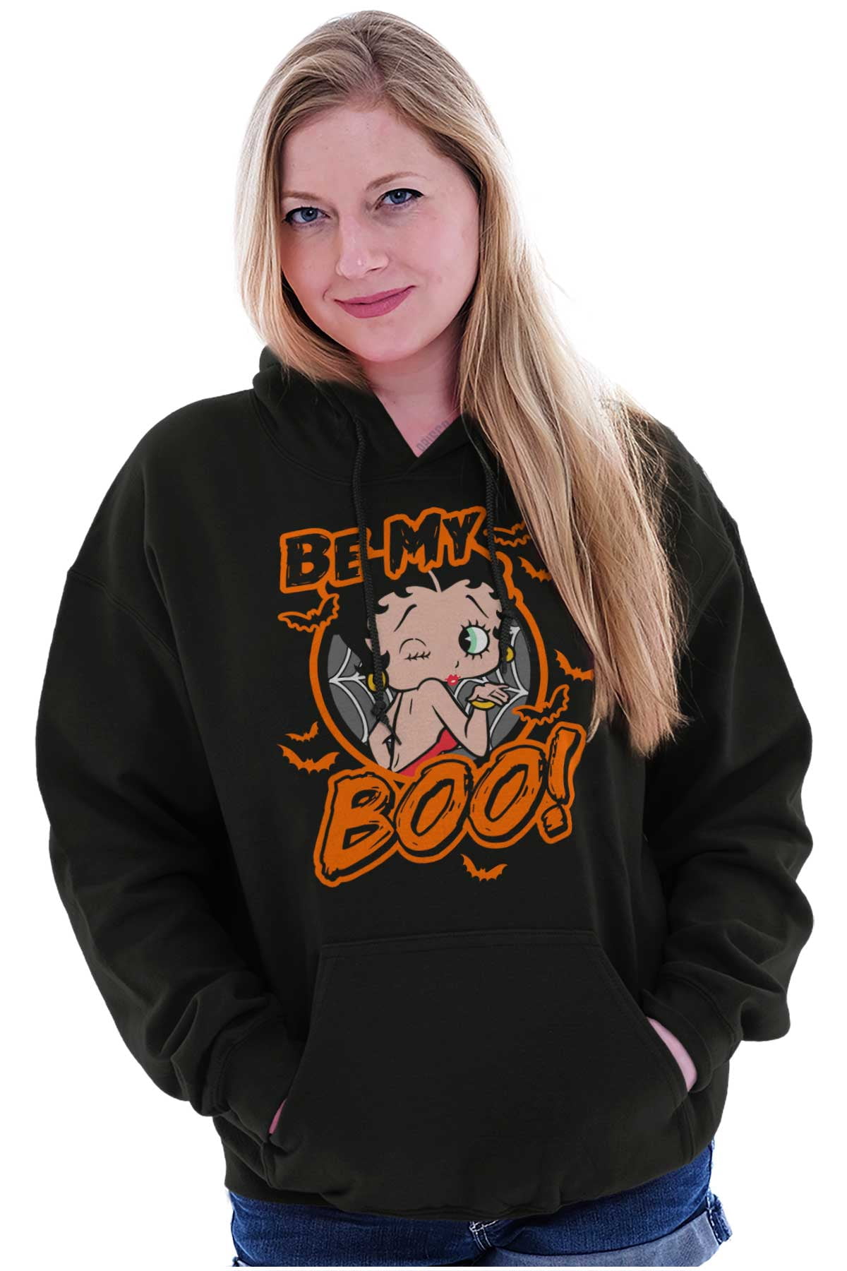 Betty Boop Halloween Be My Boo Hoodie Sweatshirt Women Brisco Brands S ...