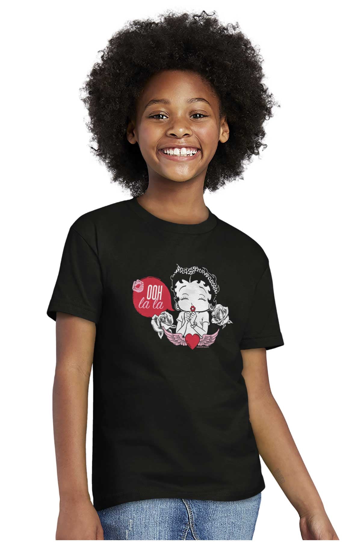 Betty Boop Heart Angel Wings Ooh LaLa Girls Kids T Shirt Tees Teen ...
