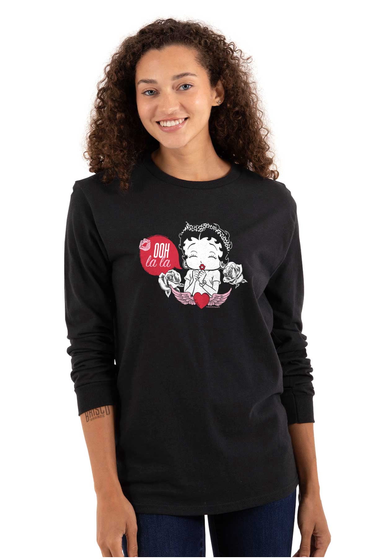 Betty Boop Heart Angel Wings Ooh LaLa Women's Long Sleeve T Shirt ...