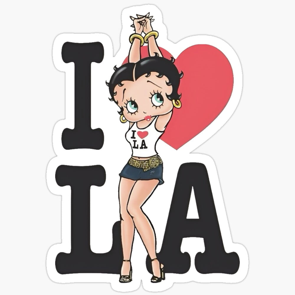 Betty Boop- I Love Los Angeles Sticker Phone Decal Water Bottle ...