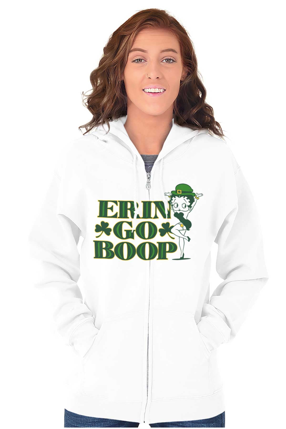 Betty Boop Irish St Patricks Day Women Plus Size Zipper Hoodie Brisco ...