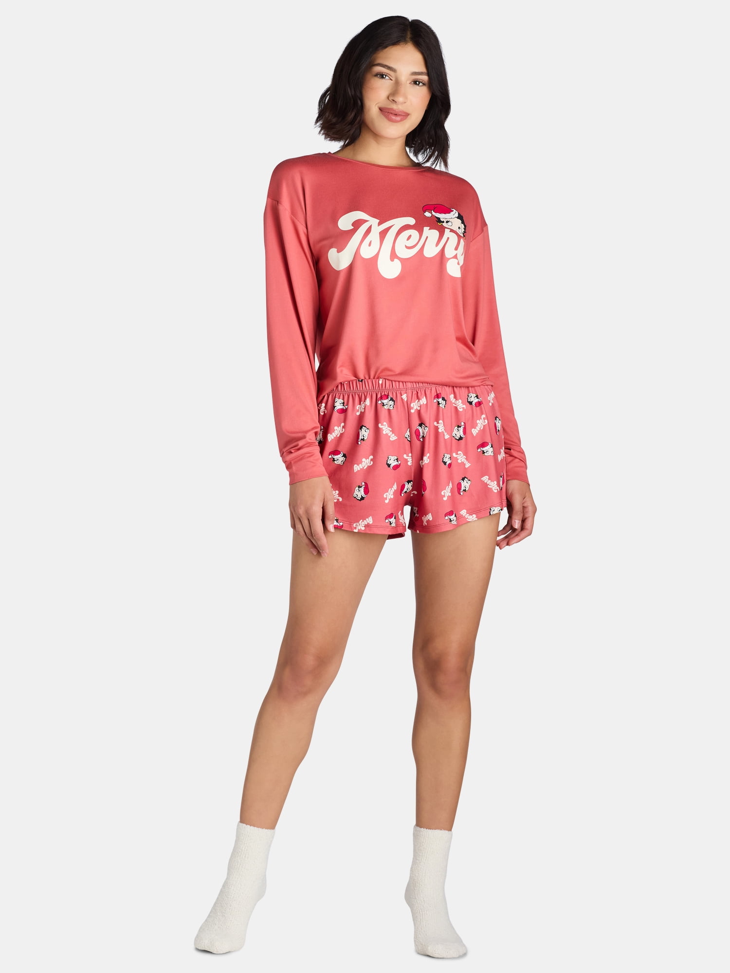 Grayson Social Betty Boop Junior's Sleep Tee, Shorts and Socks Set ...