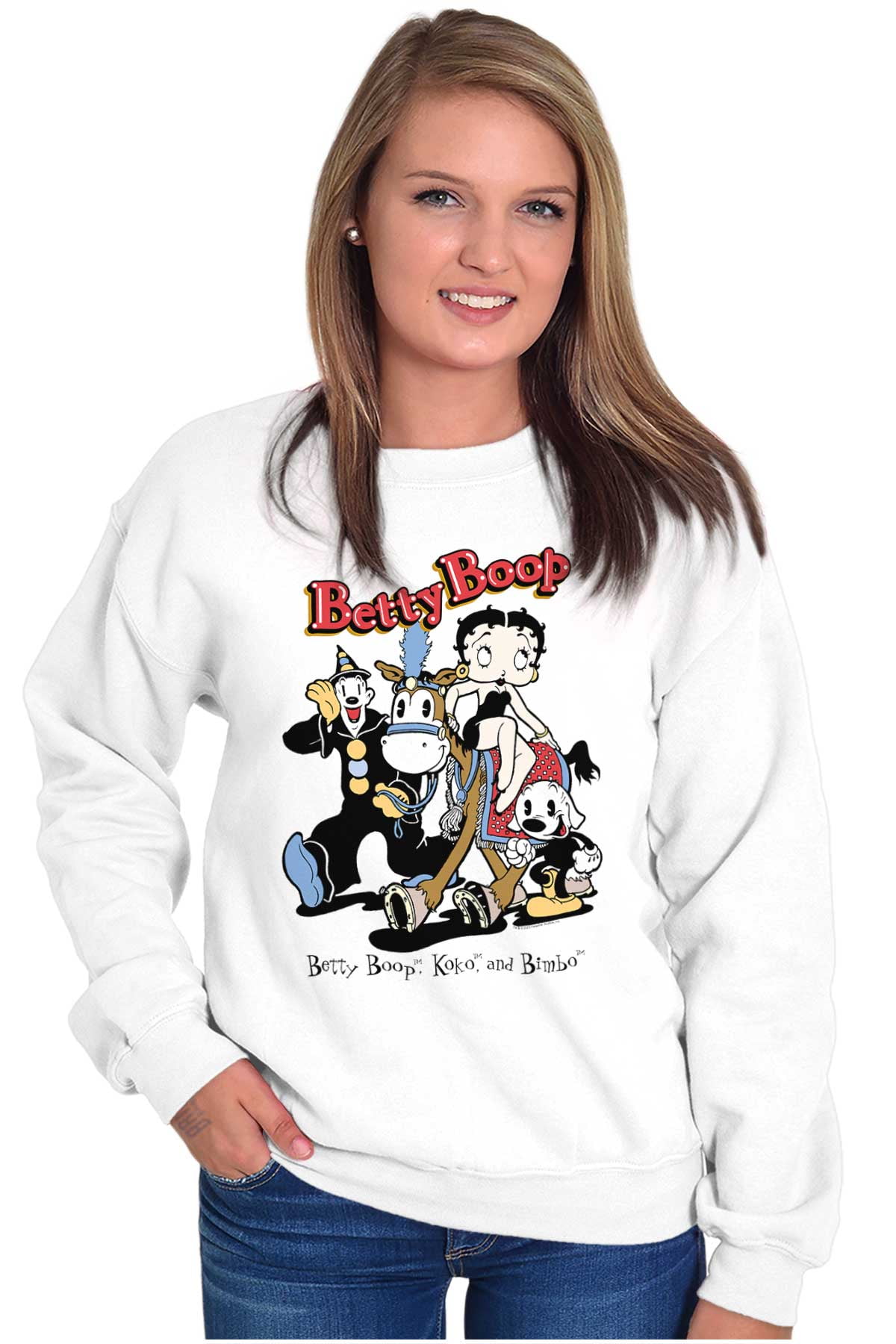 Betty Boop Koko The Clown Bimbo Women Plus Size Sweatshirt Brisco ...