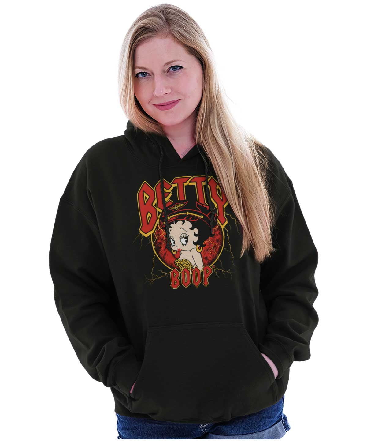 Betty Boop Leopard Print Rock Star Hoodie Sweatshirt Women Brisco Brands M - Walmart.com
