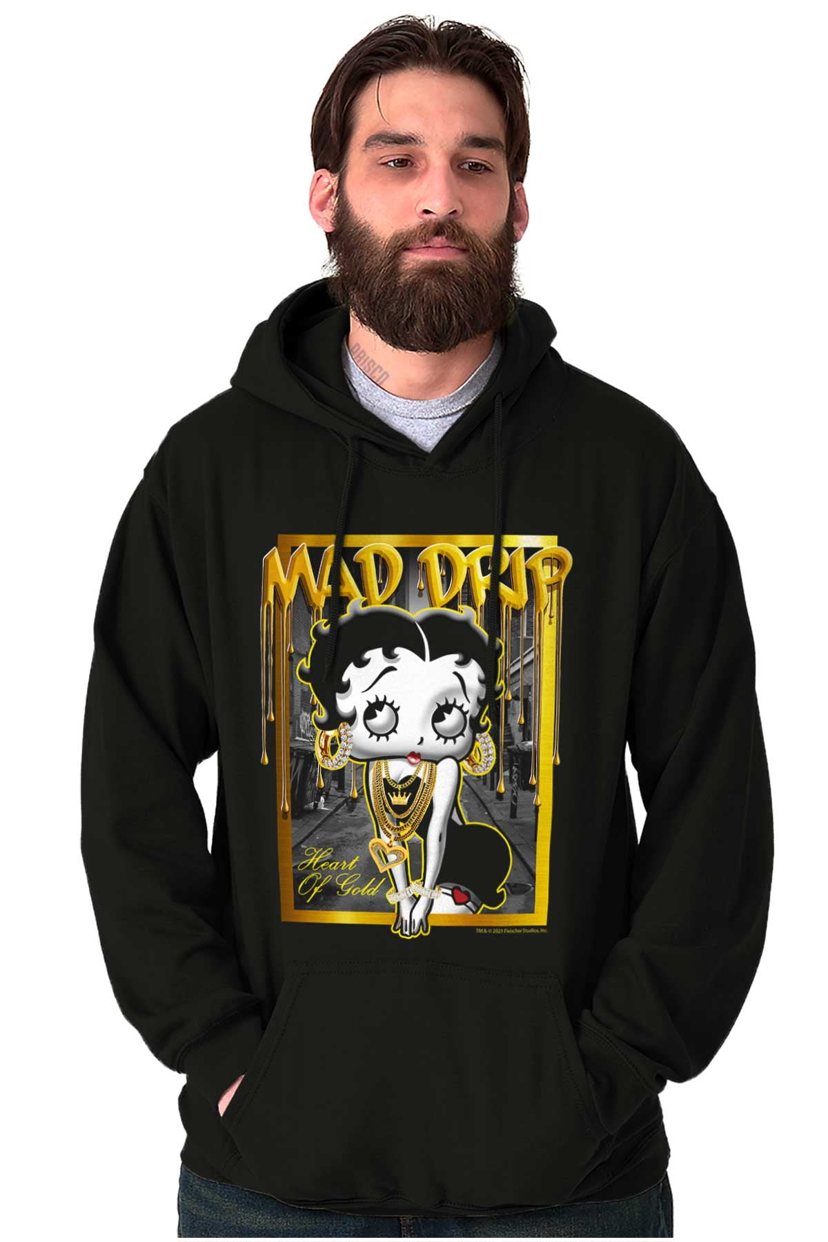 Betty Boop Mad Drip Heart of Gold Hoodie Sweatshirt Women Brisco Brands ...