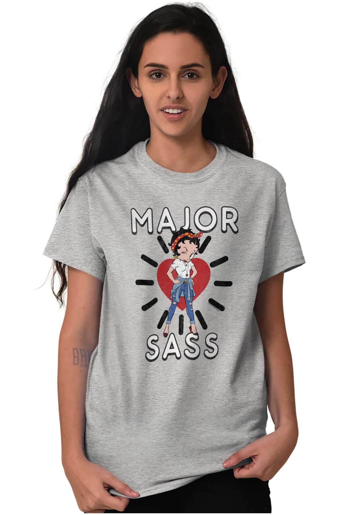Betty Boop Major Sass Cute Sassy Women's Graphic T Shirt Tees Brisco Brands M - Walmart.com