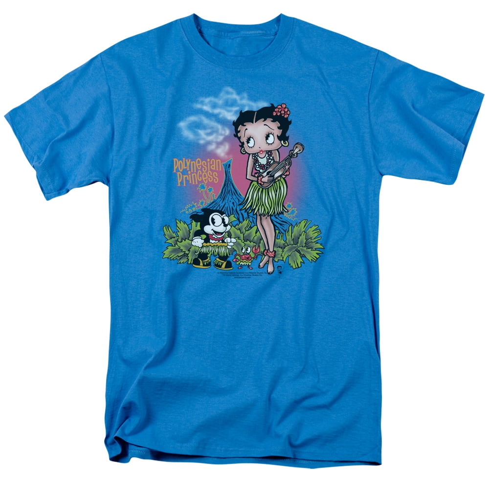 Betty Boop Men's Polynesian Princess T-shirt Blue - Walmart.com