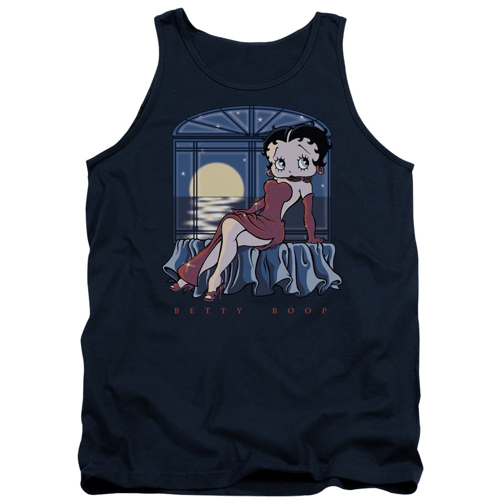 Betty Boop Moonlight Adult Tank Top Navy - Walmart.com
