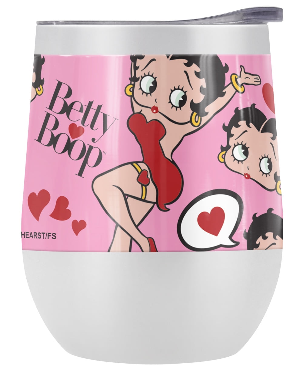 Betty Boop Official Collage 12 oz Stemless Tumbler, Stainless Steel ...