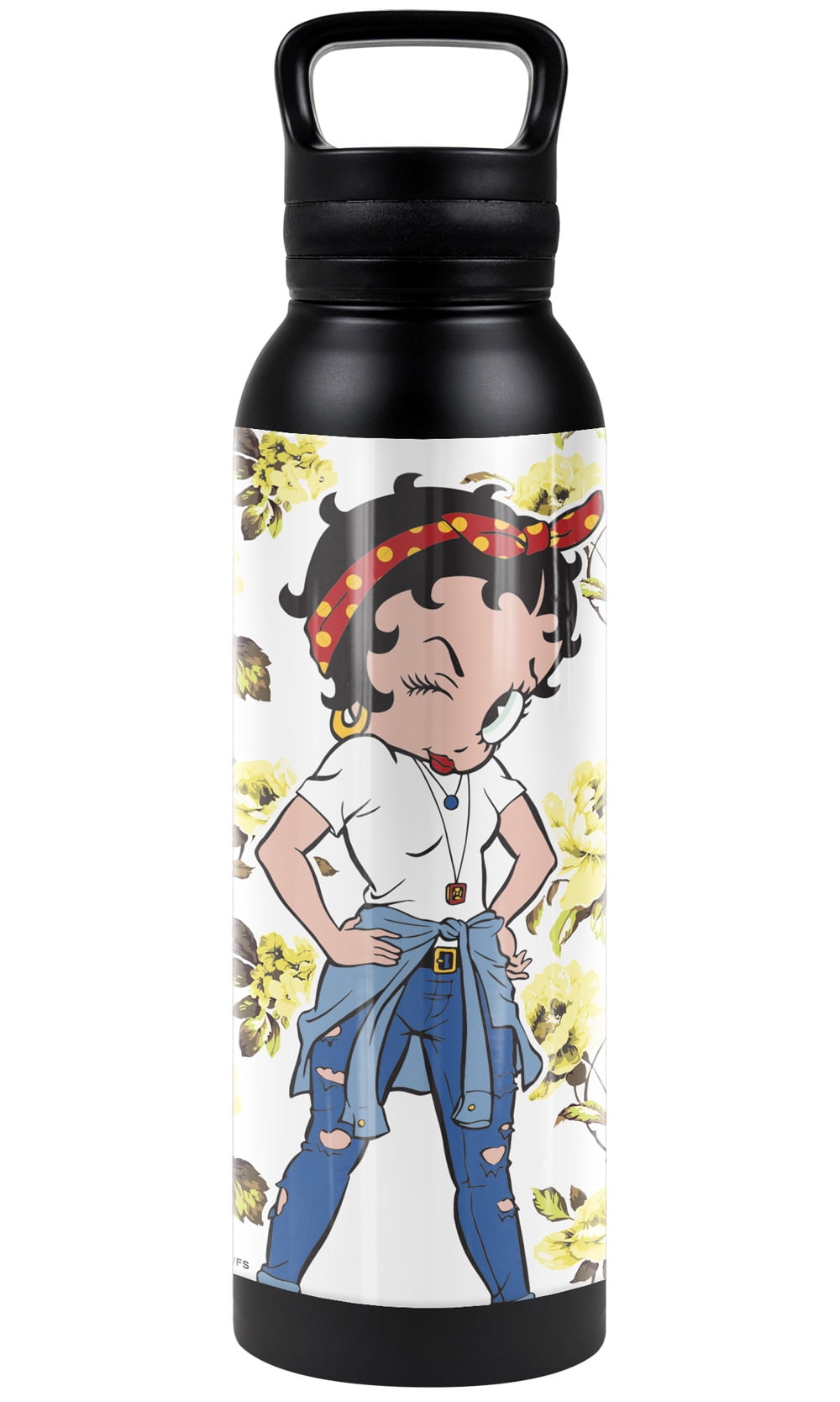 Betty Boop Official Yellow Flowers 24 oz Insulated Canteen Water Bottle ...