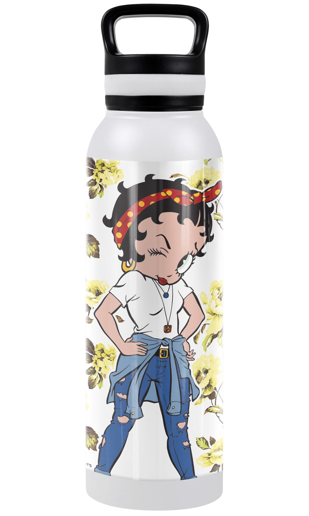 Betty Boop Official Yellow Flowers 24 oz Insulated Canteen Water Bottle ...