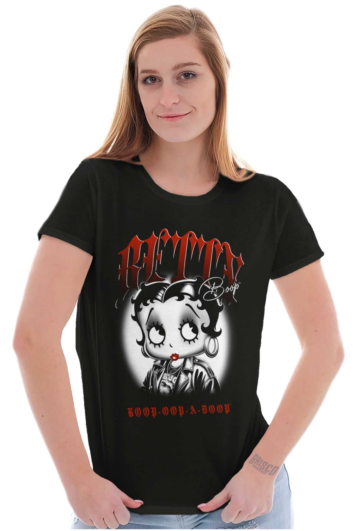Betty Boop Oop a Doop Biker Cartoon Women's T Shirt Ladies Tee Brisco ...