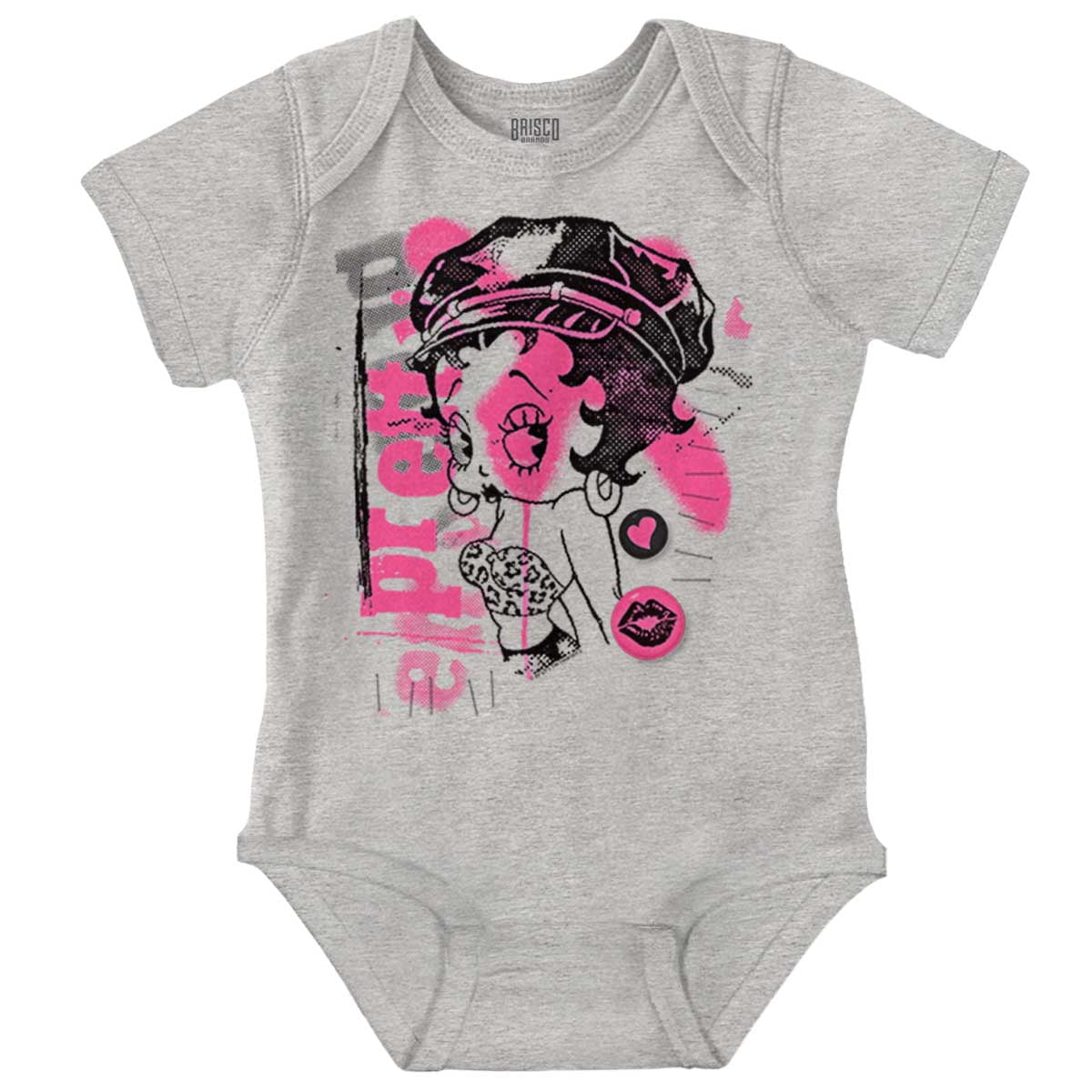 Betty Boop Pretty Punk Paint Splatter Bodysuit Jumper Girls Infant Baby Brisco Brands NB ...