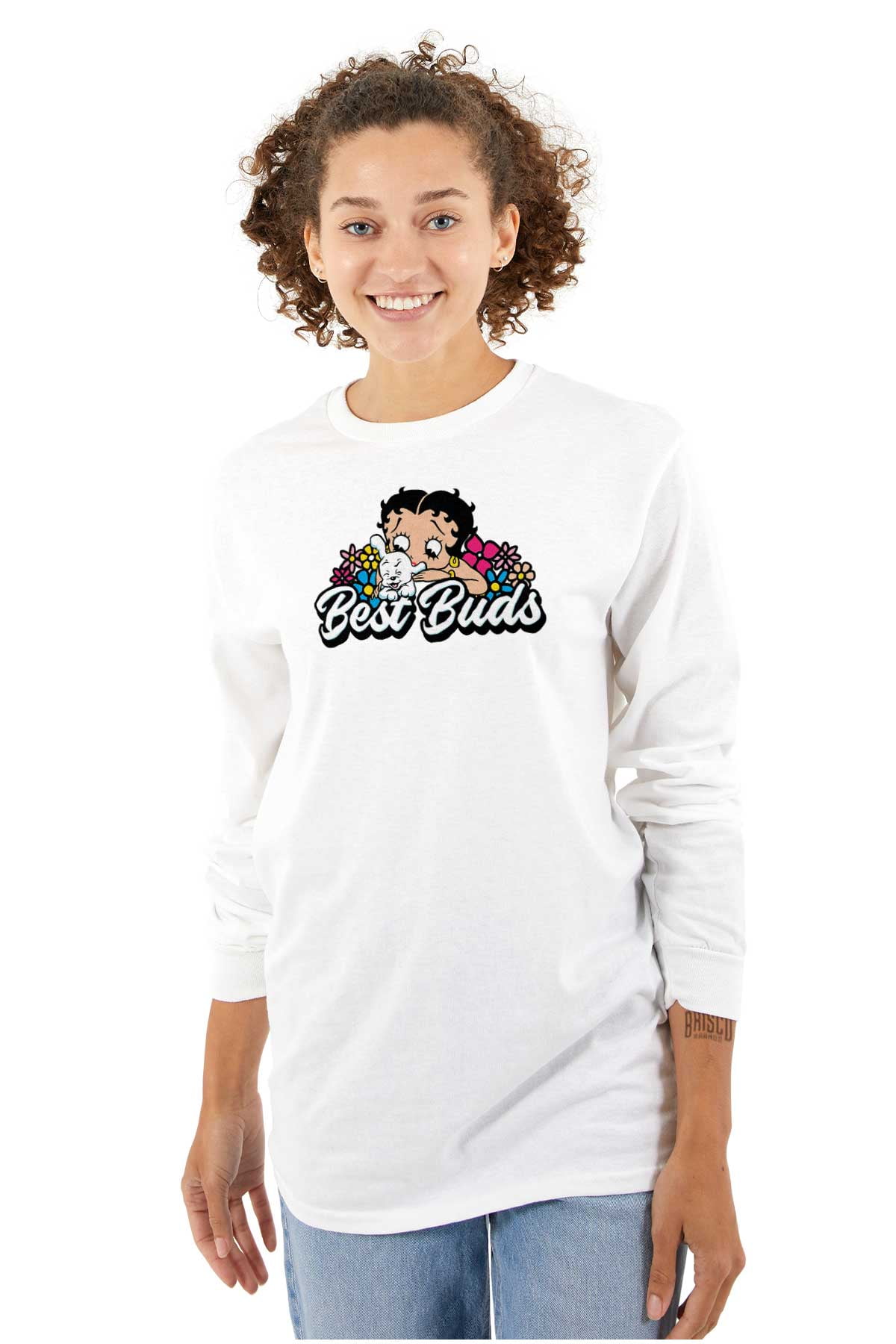 Betty Boop Pudgy the Dog Best Buds Women Plus Size Long Sleeve Tee ...