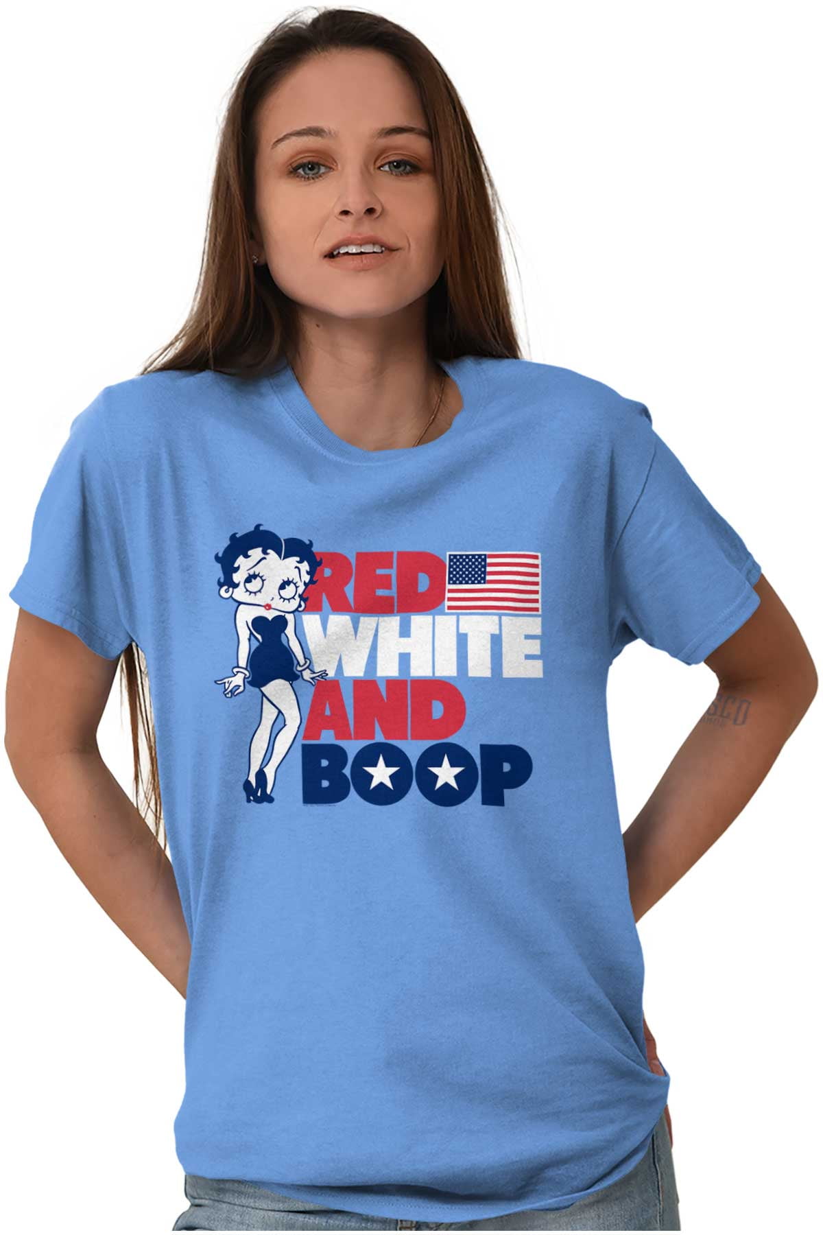 Betty Boop Red White Blue Patriotic Women Plus Size Graphic Tee Tees ...
