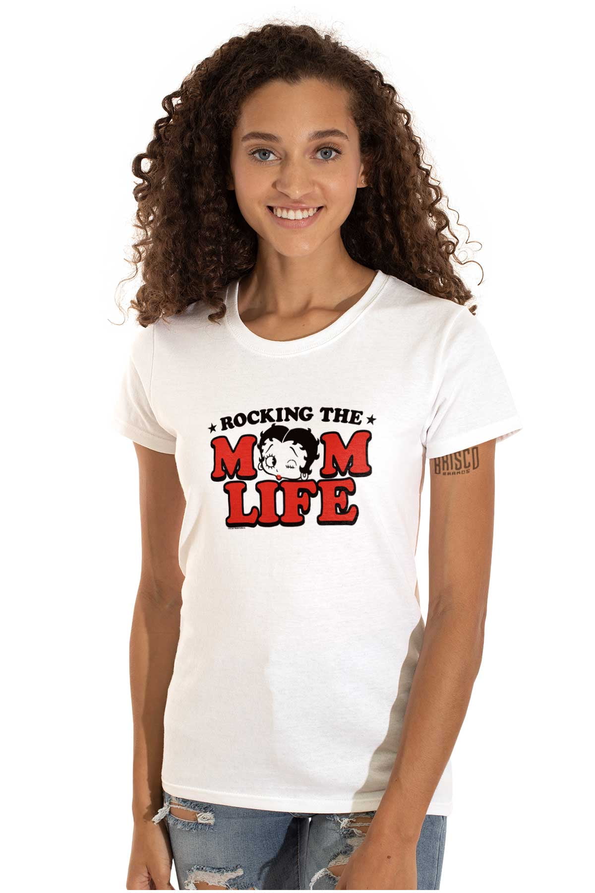 Betty Boop Rocking The Mom Life Women's T Shirt Ladies Tee Brisco ...