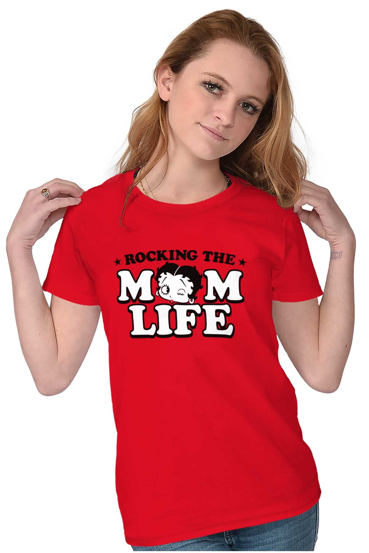Betty Boop Rocking The Mom Life Women's T Shirt Ladies Tee Brisco ...