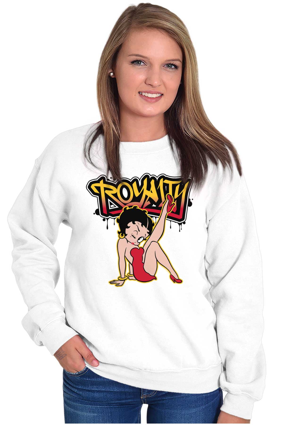 Betty Boop Royalty Paint Drip Cartoon Women Plus Size Sweatshirt Brisco ...