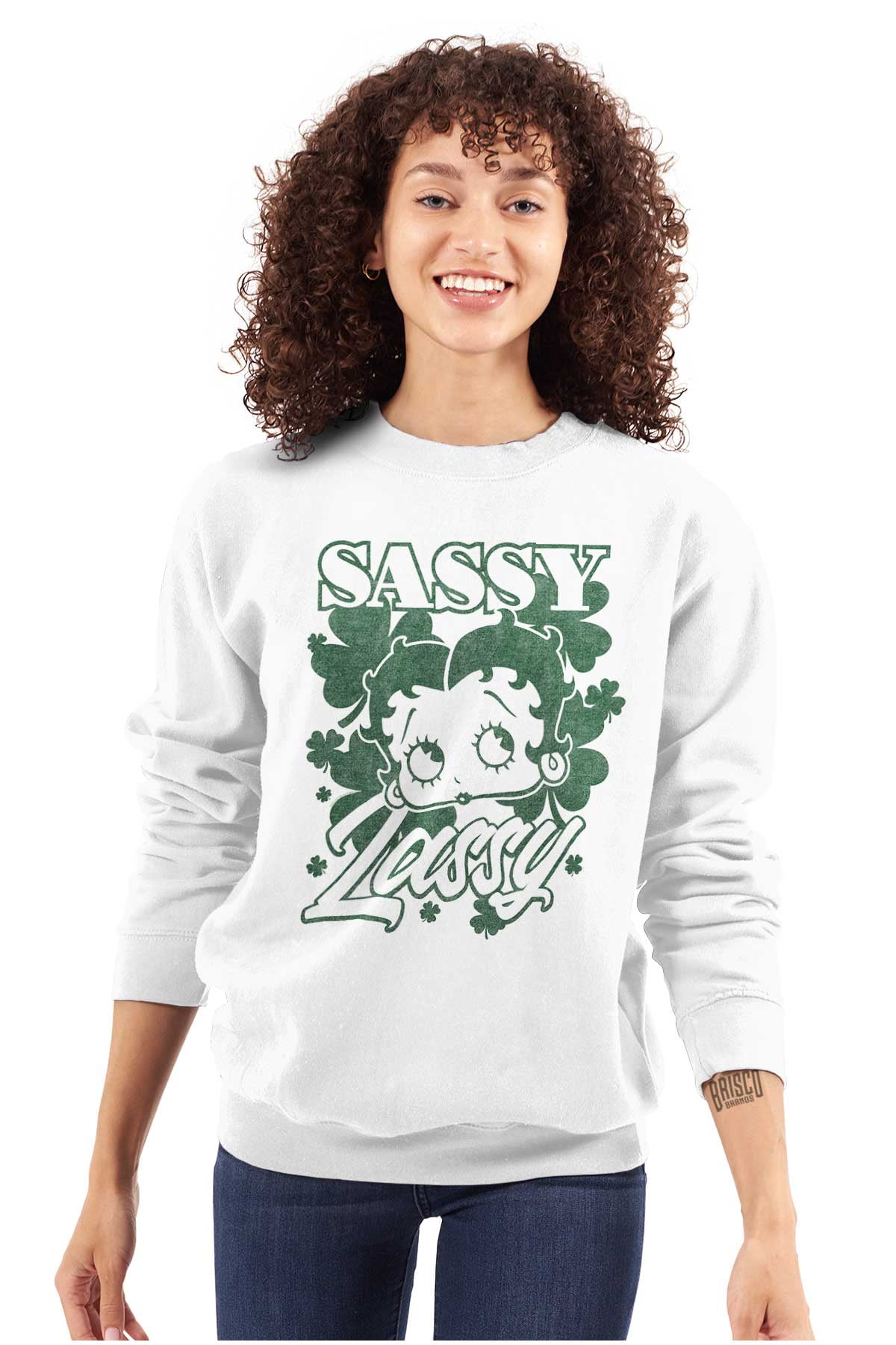Betty Boop Saint Paddys Sassy Lassy Women Crewneck Sweatshirt Brisco ...