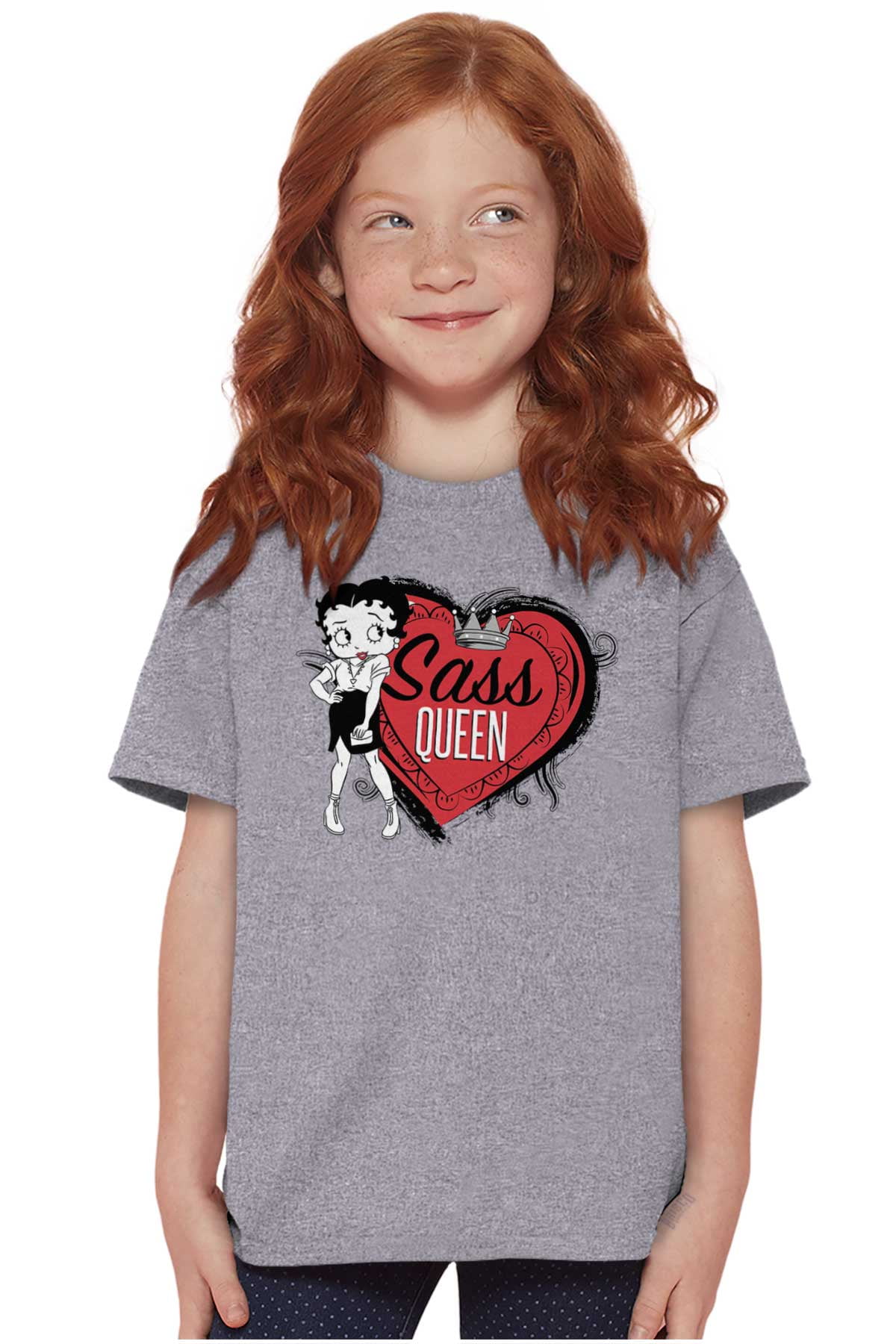 Betty Boop Sass Queen Cartoon Girls Kids T Shirt Tees Teen Brisco ...