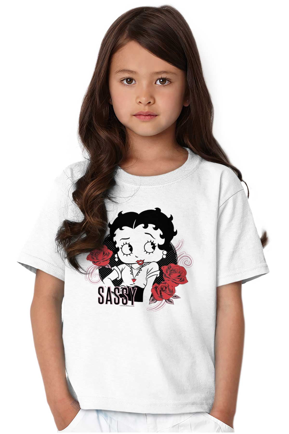 Betty Boop Sassy Flirty Cartoon Girls Kids T Shirt Tees Teen Brisco ...
