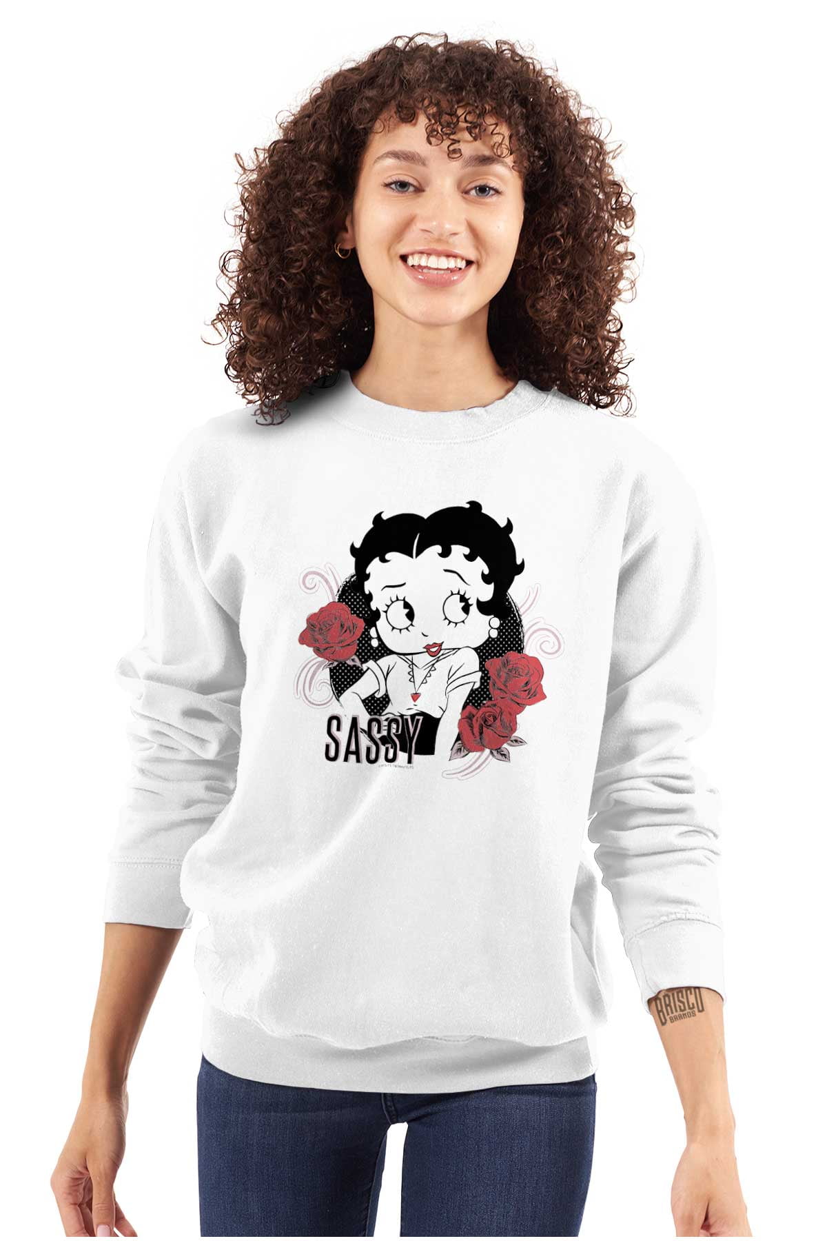 Betty Boop Sassy Flirty Cartoon Women Crewneck Sweatshirt Brisco Brands M - Walmart.com