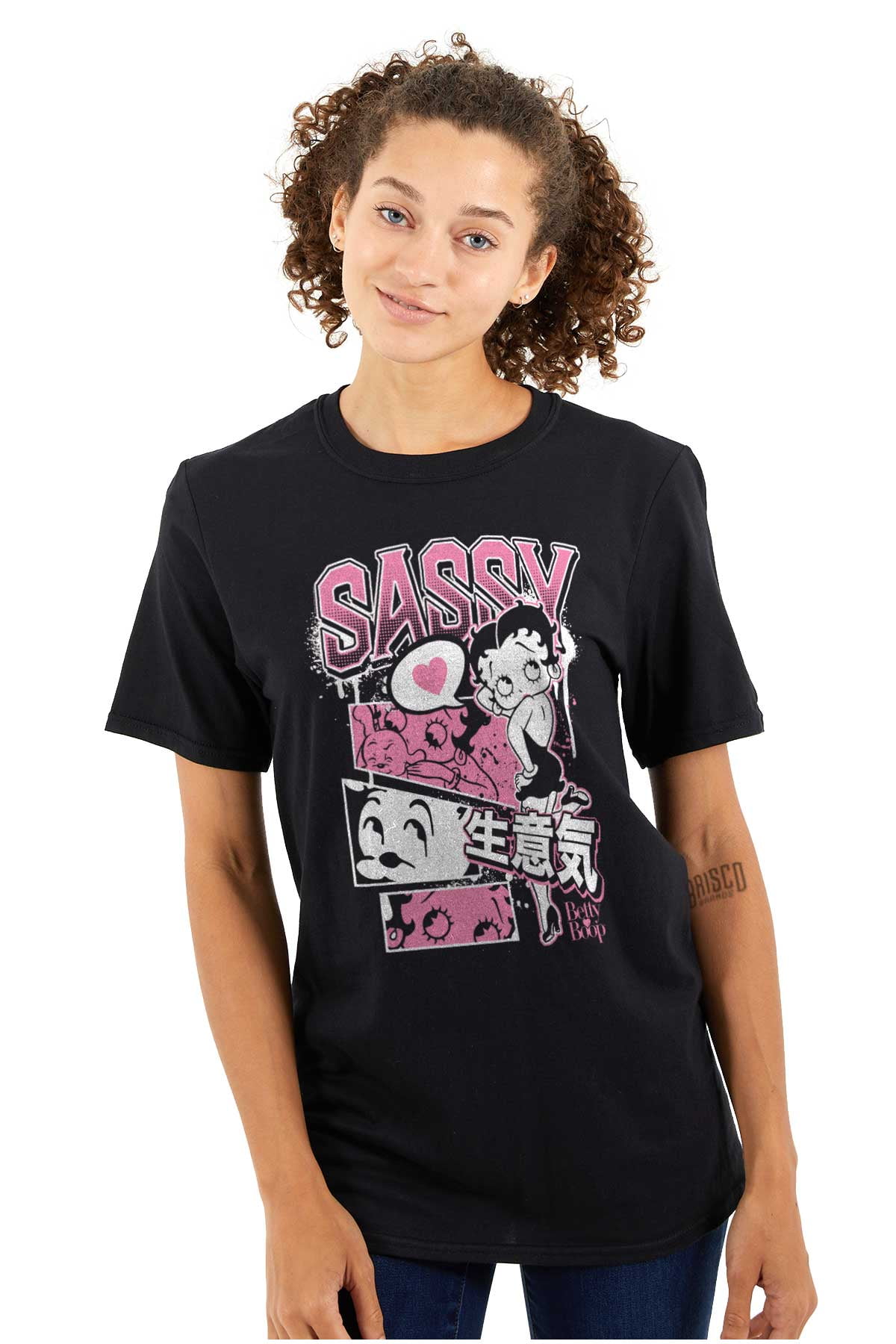 Betty Boop Sassy Kanji Comic Panels Women's Graphic T Shirt Tees Brisco ...
