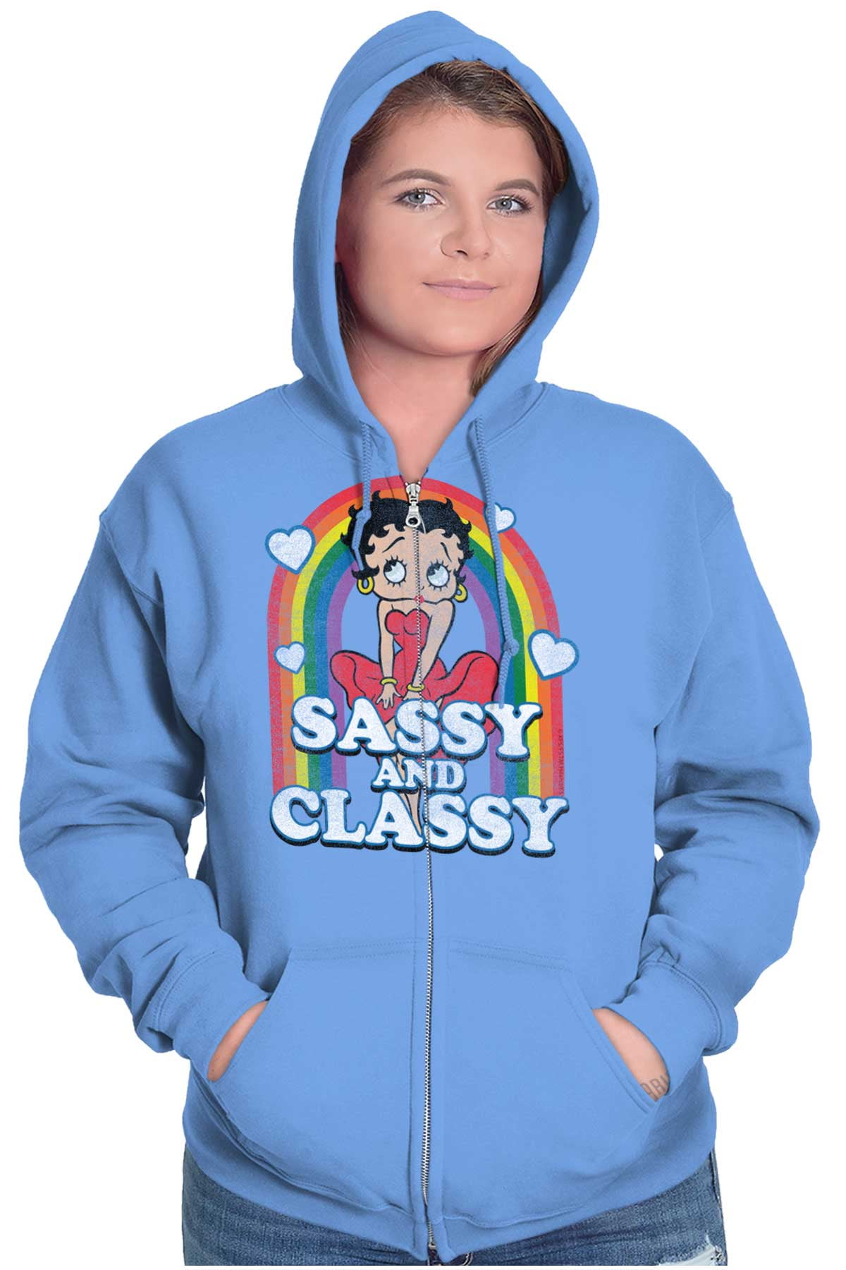 Betty Boop Sassy and Classy Rainbow Zip Hoodie Sweatshirt Women Brisco ...
