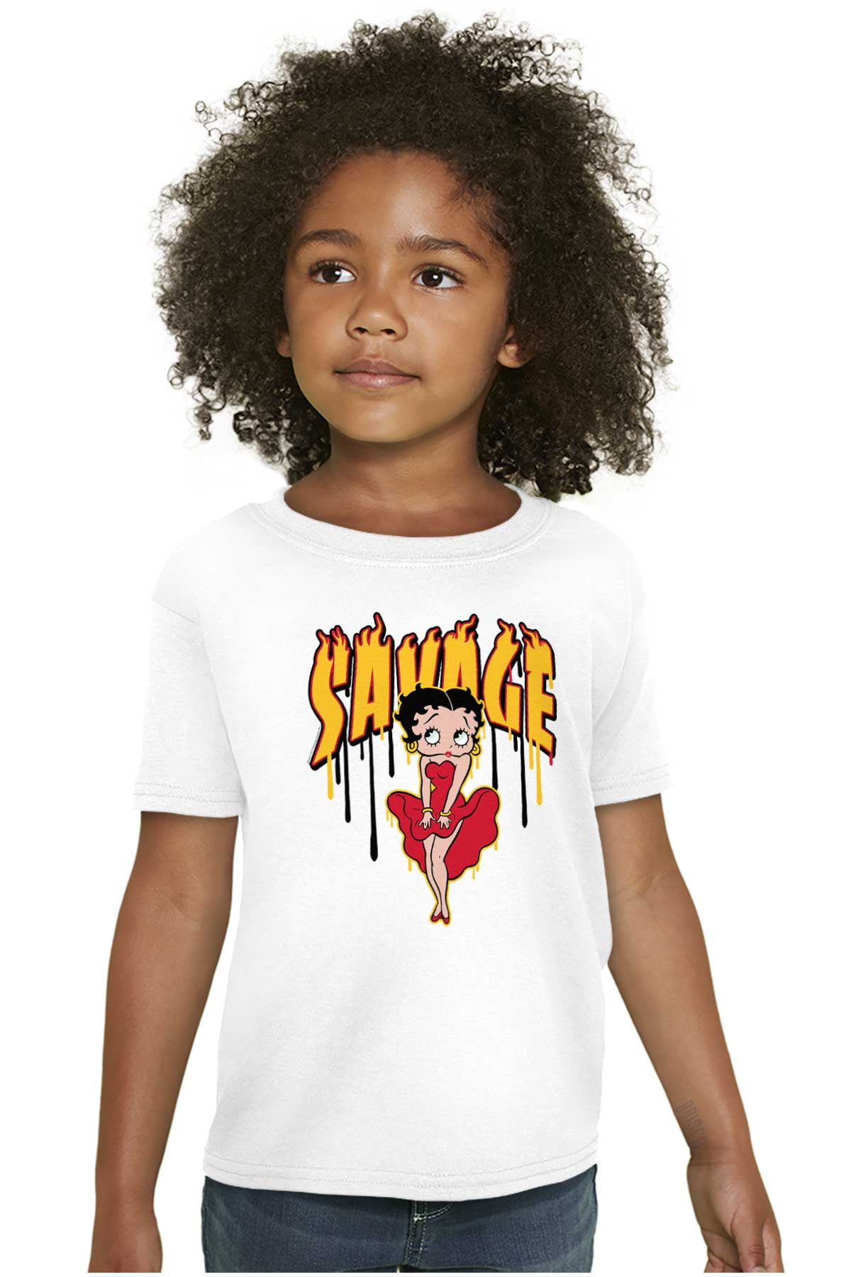 Betty Boop Savage Paint Drip Cartoon Girls Kids T Shirt Tees Teen ...