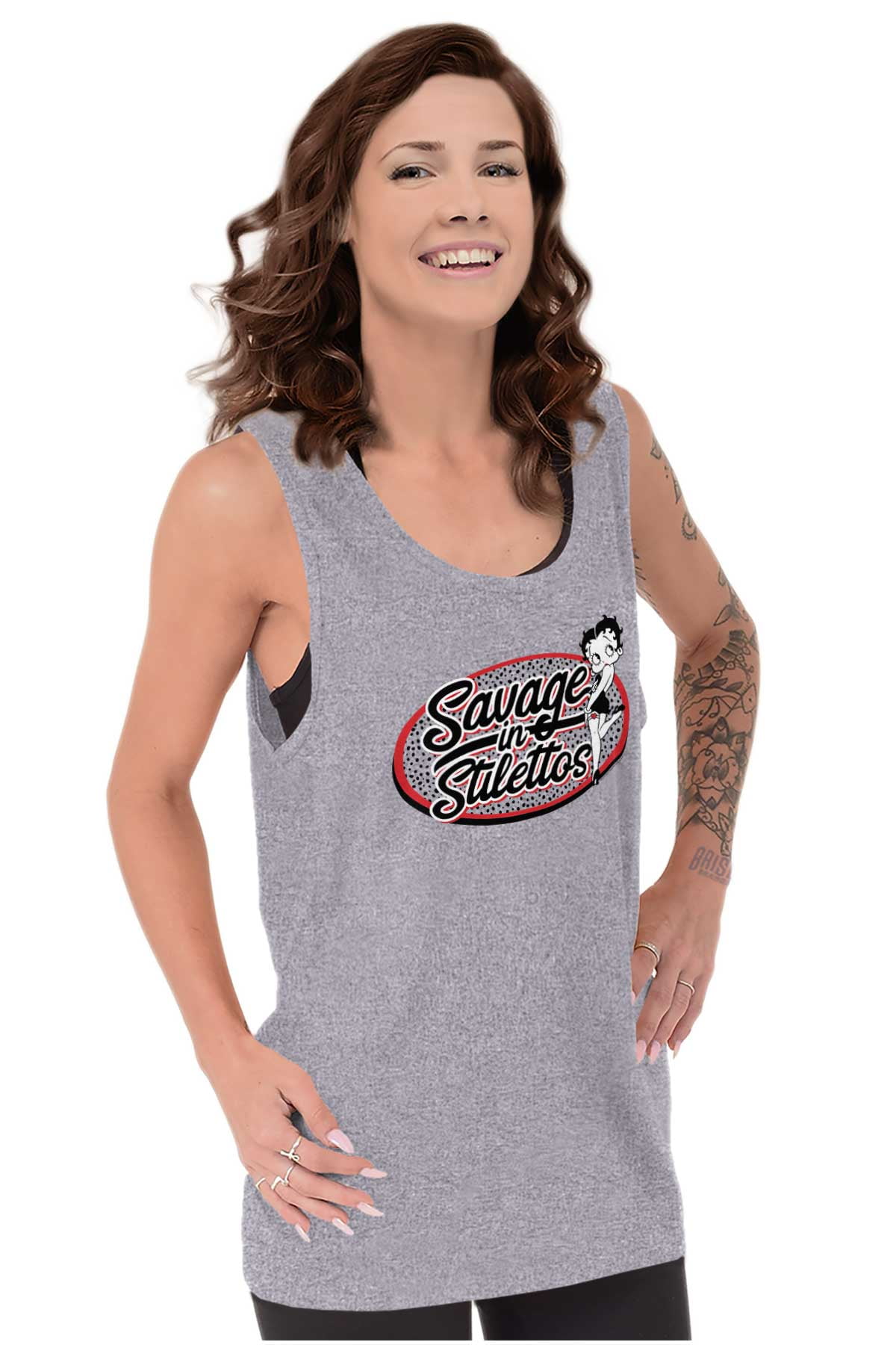 Betty Boop Savage in Stilettos Cute Tank Top Tee Shirt Women Brisco ...