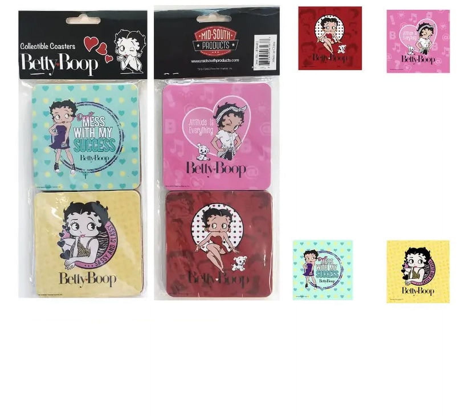 Cute Betty Boop Set of 4 Stylish, Durable Coasters - Walmart.com
