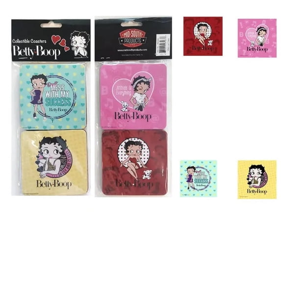 Cute Betty Boop Set of 4 Stylish, Durable Coasters - Walmart.com