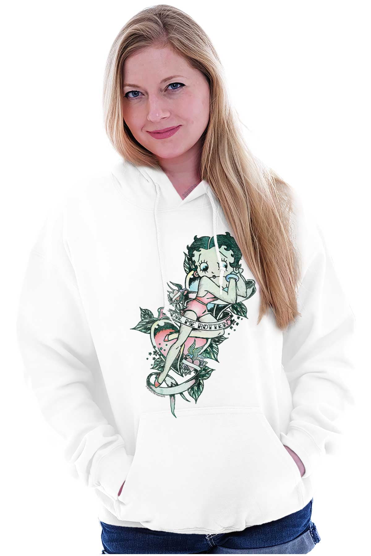 Betty Boop Spoil Me Rotten Tattoo Women Plus Size Hoodie Brisco Brands ...