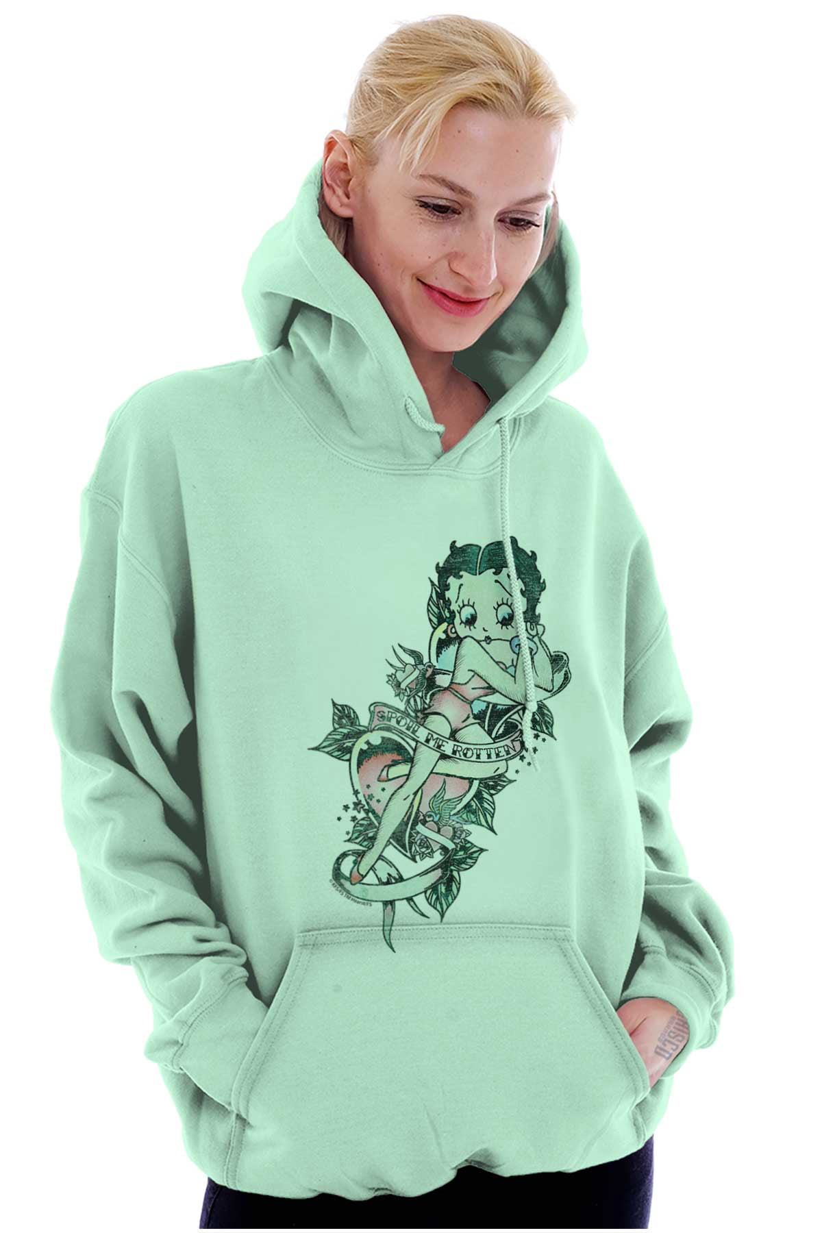 Betty Boop Spoil Me Rotten Tattoo Hoodie Sweatshirt Women Brisco Brands ...