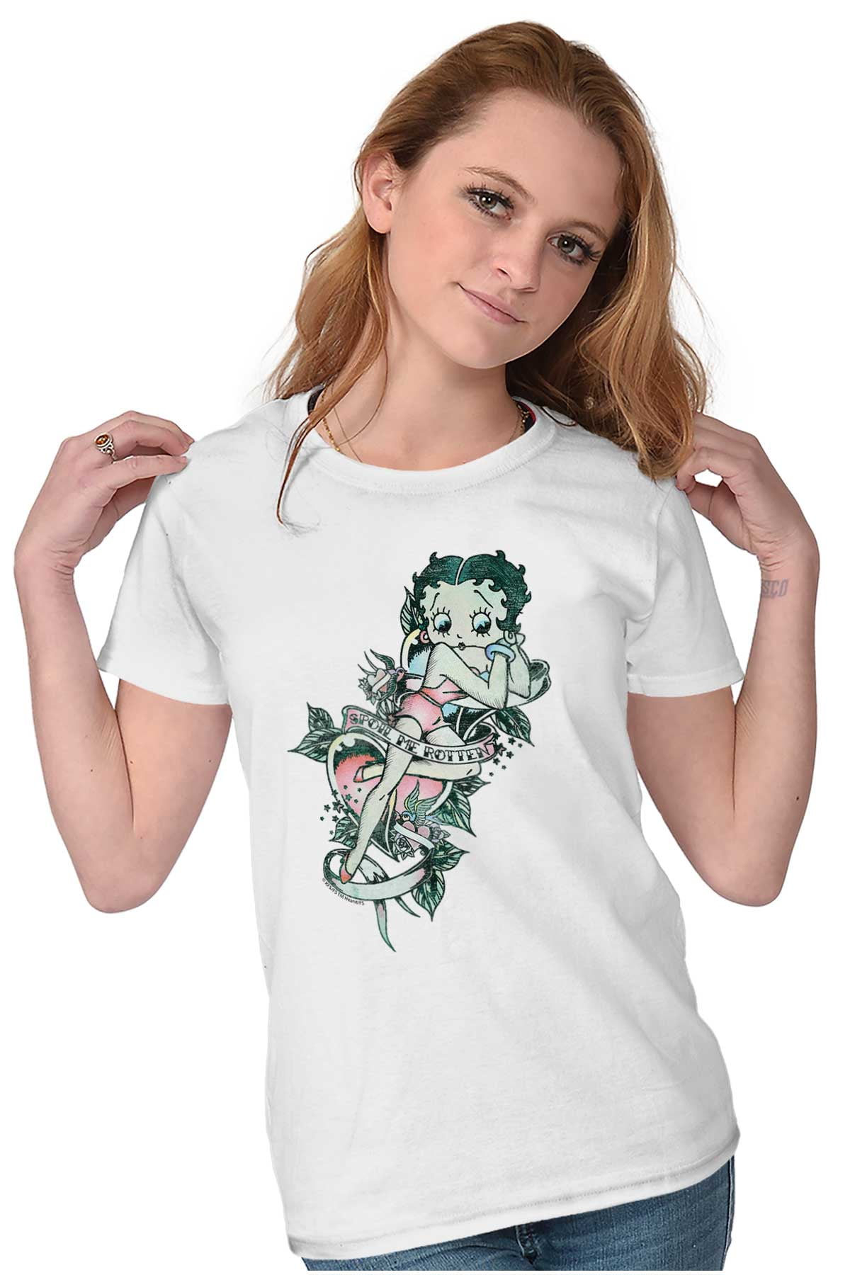 Betty Boop Spoil Me Rotten Tattoo Women's T Shirt Ladies Tee Brisco ...