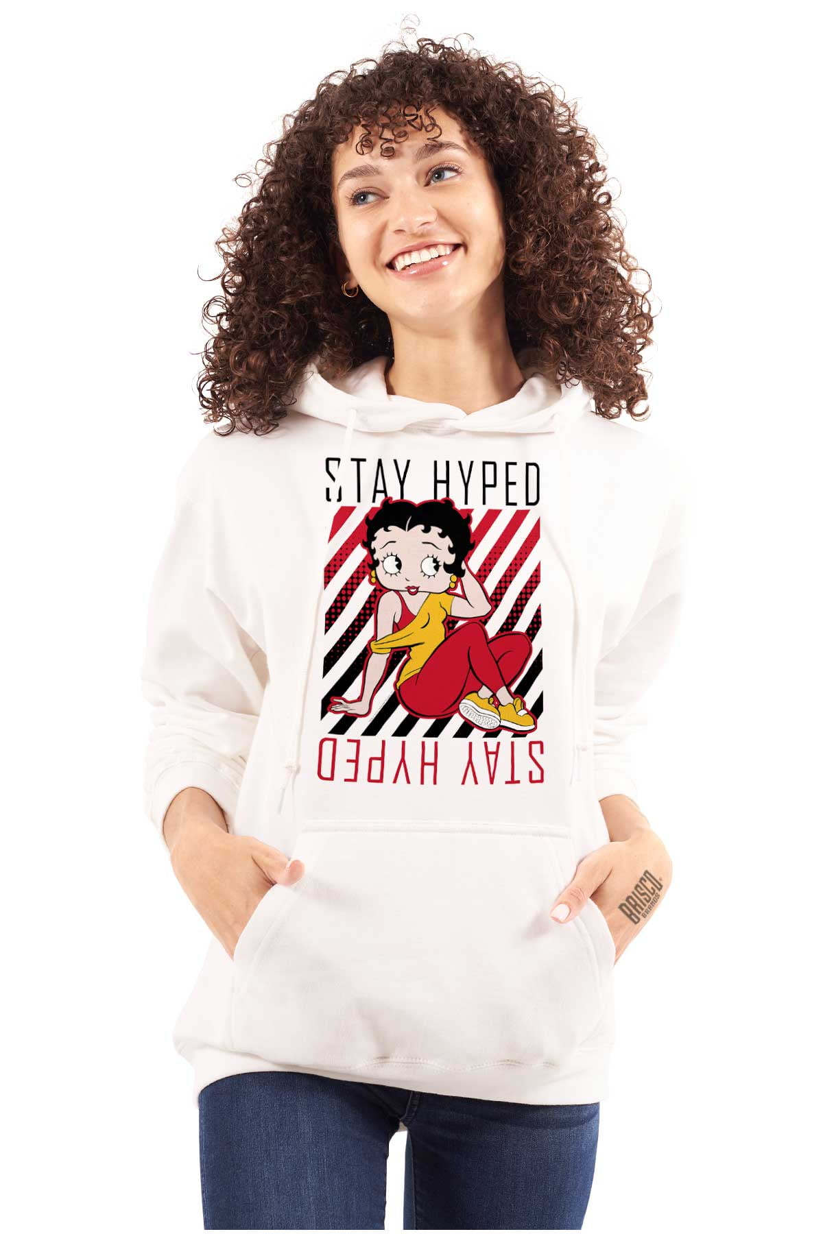 Betty Boop Stay Hyped Gym Workout Women Plus Size Hoodie Brisco Brands ...