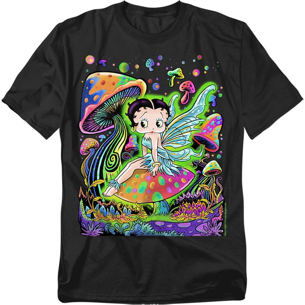 Betty Boop T-Shirt Blacklight Fairy Poster Unisex Graphic Tee for Men ...