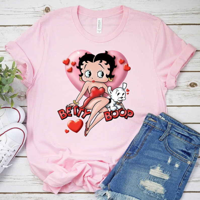 Betty Boop T-shirt, Betty Boop Heart Tee, Officially Licensed Betty ...