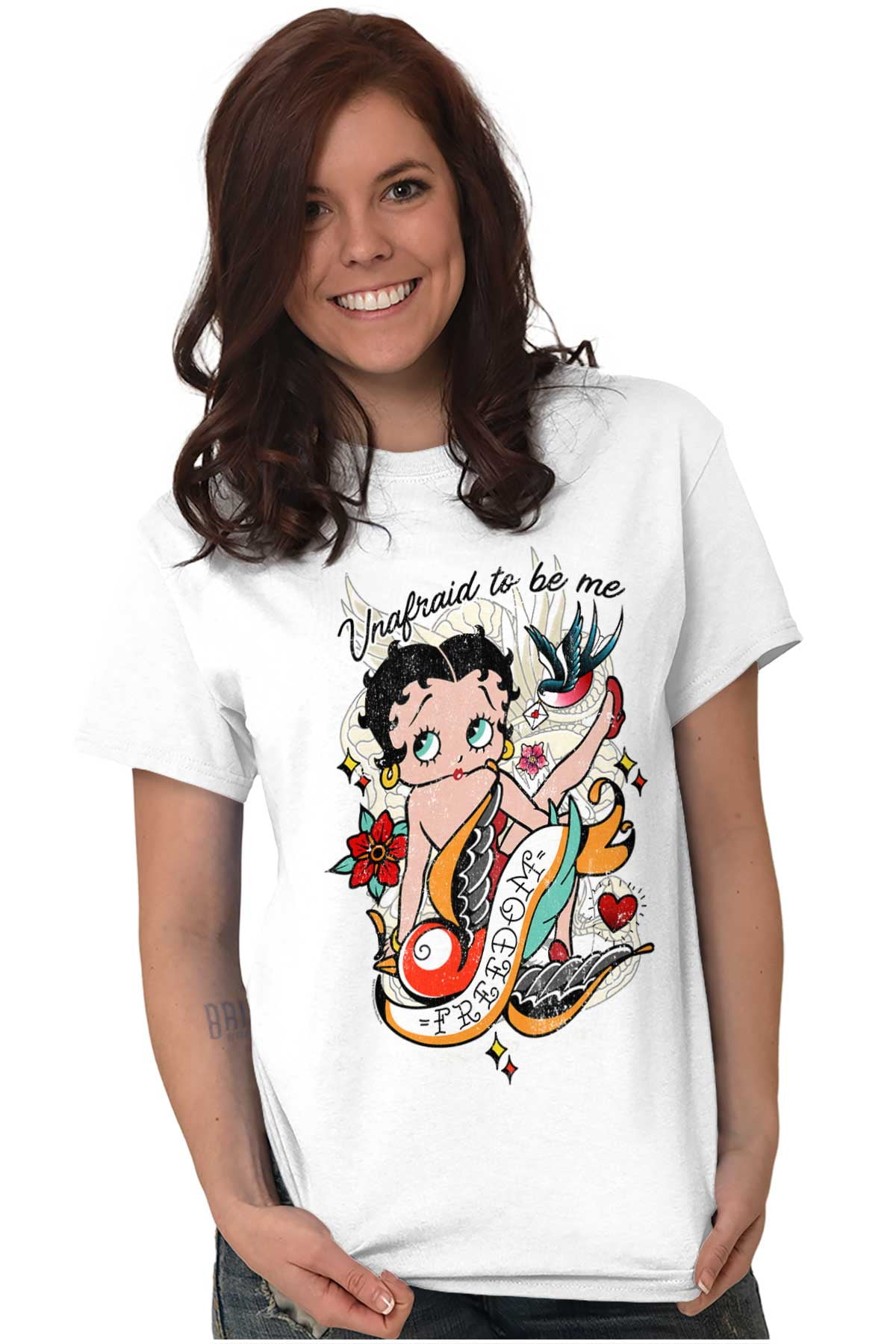 Betty Boop Unafraid To Be Me Tattoo Women Plus Size Graphic Tee Tees ...