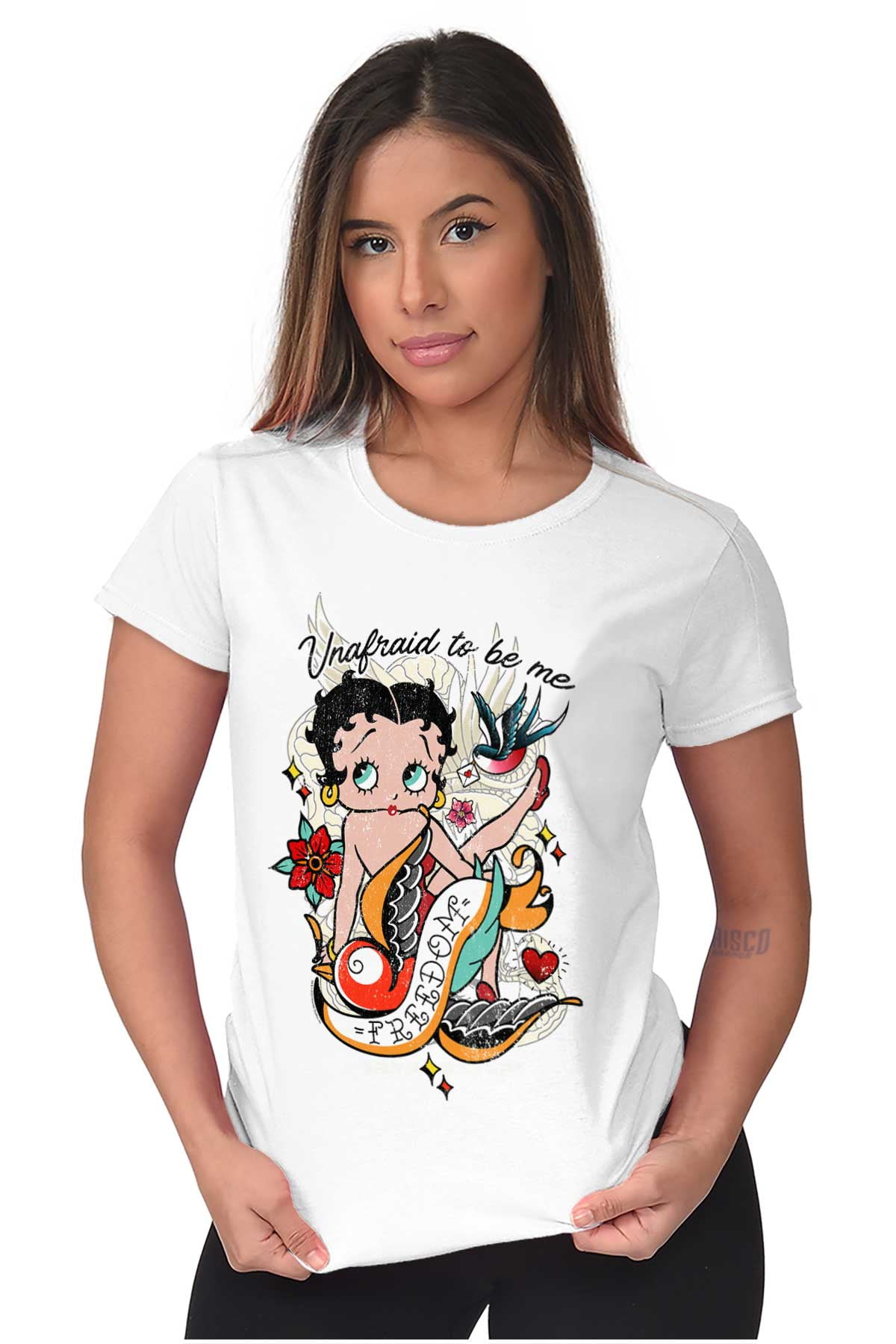 Betty Boop Unafraid To Be Me Tattoo Women's Plus Size Shirt Brisco ...