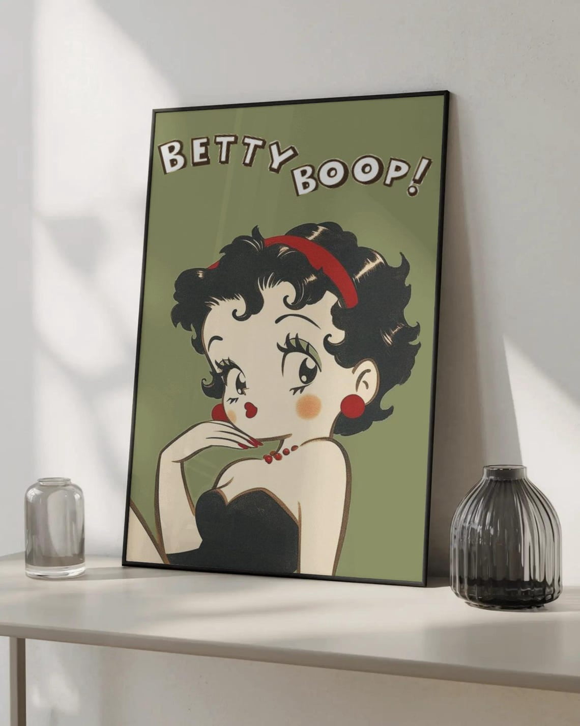 Betty Boop Vintage Retro Cartoon Art Classic Pin-Up Wall Decor ...