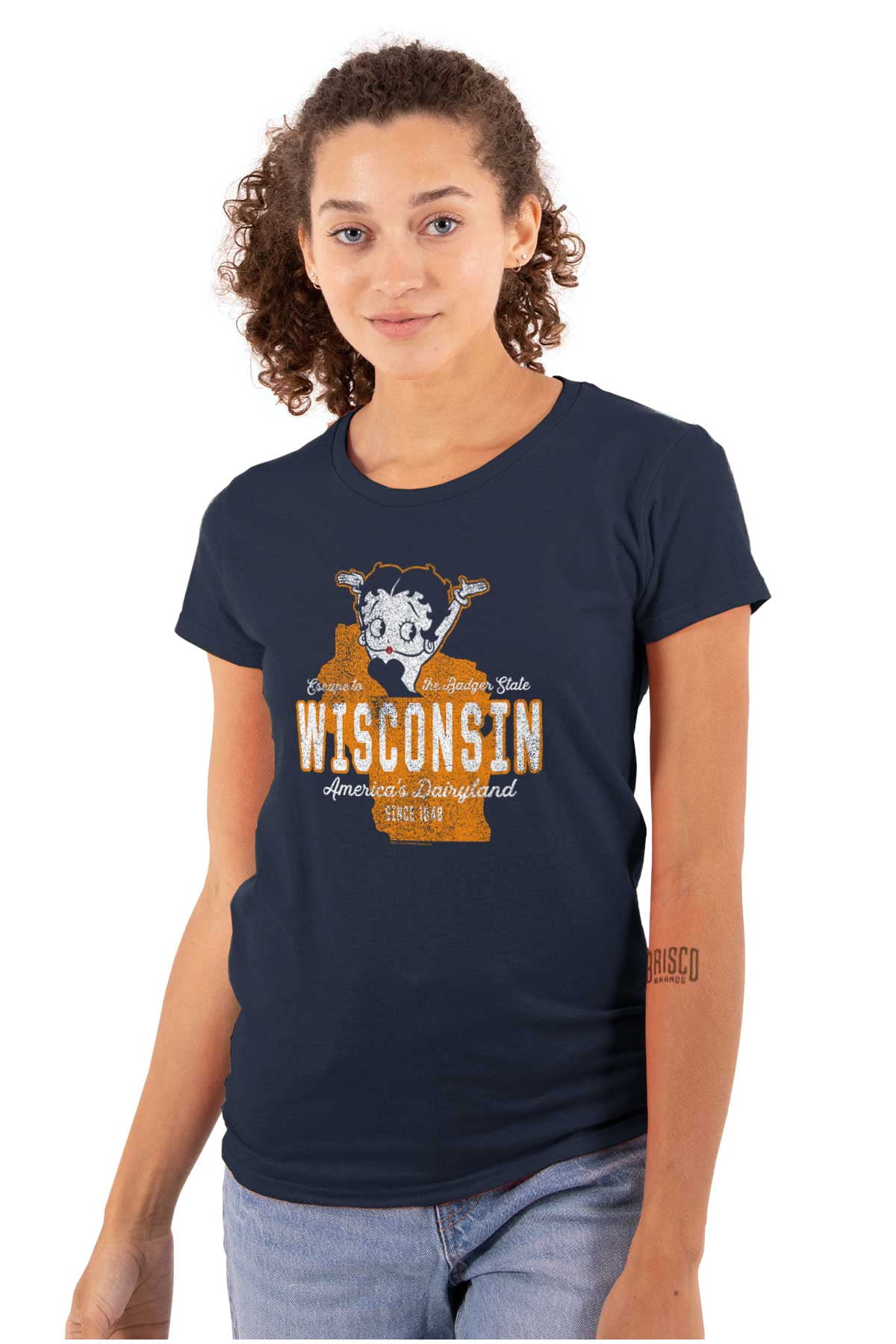 Betty Boop Wisconsin State Outline Women's Plus Size Shirt Brisco ...