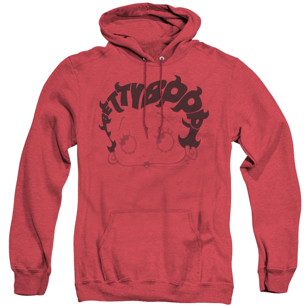 Betty Boop Word Hair Adult Heather Hoodie Sweatshirt Red - Walmart.com