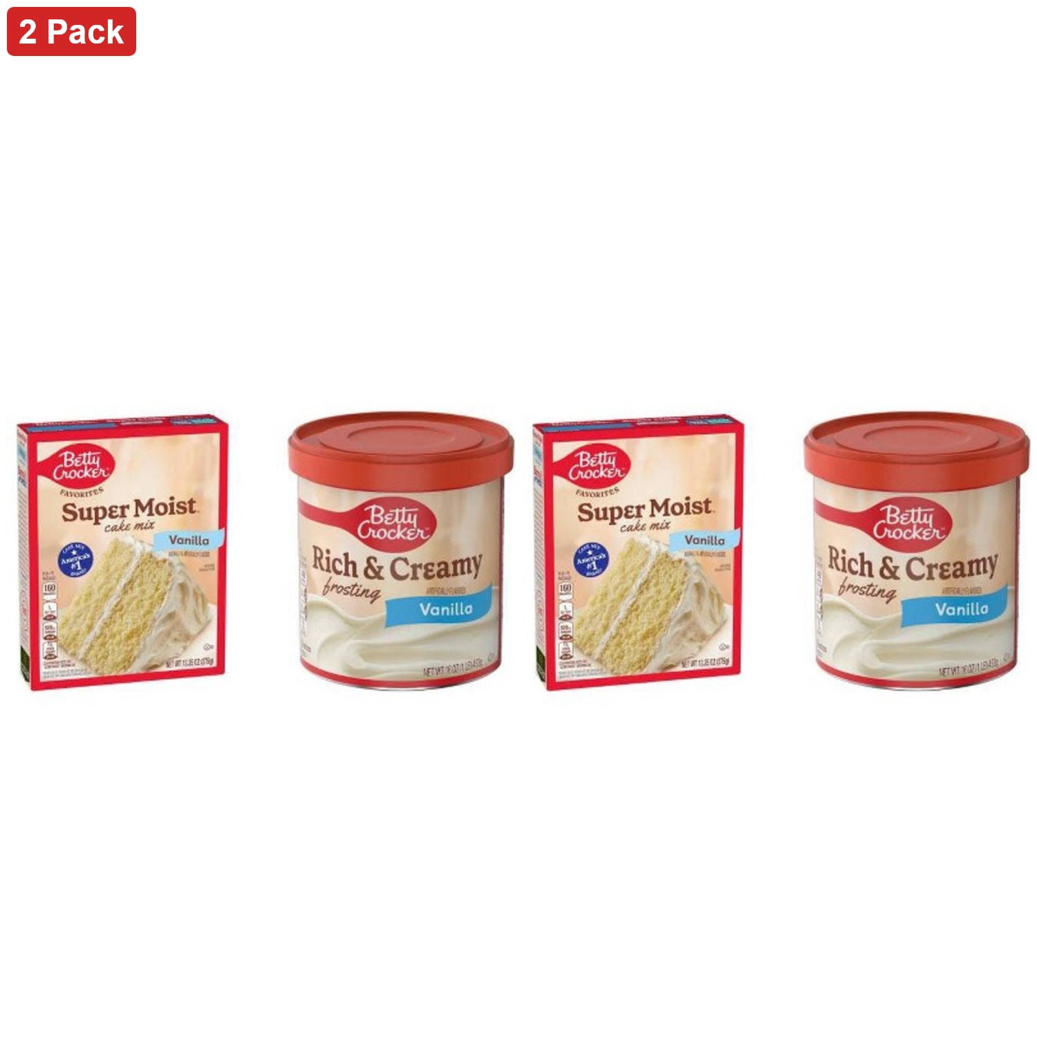 Betty Crocker 13.25oz Vanilla Super Moist Cake Mix + 16oz Rich and ...