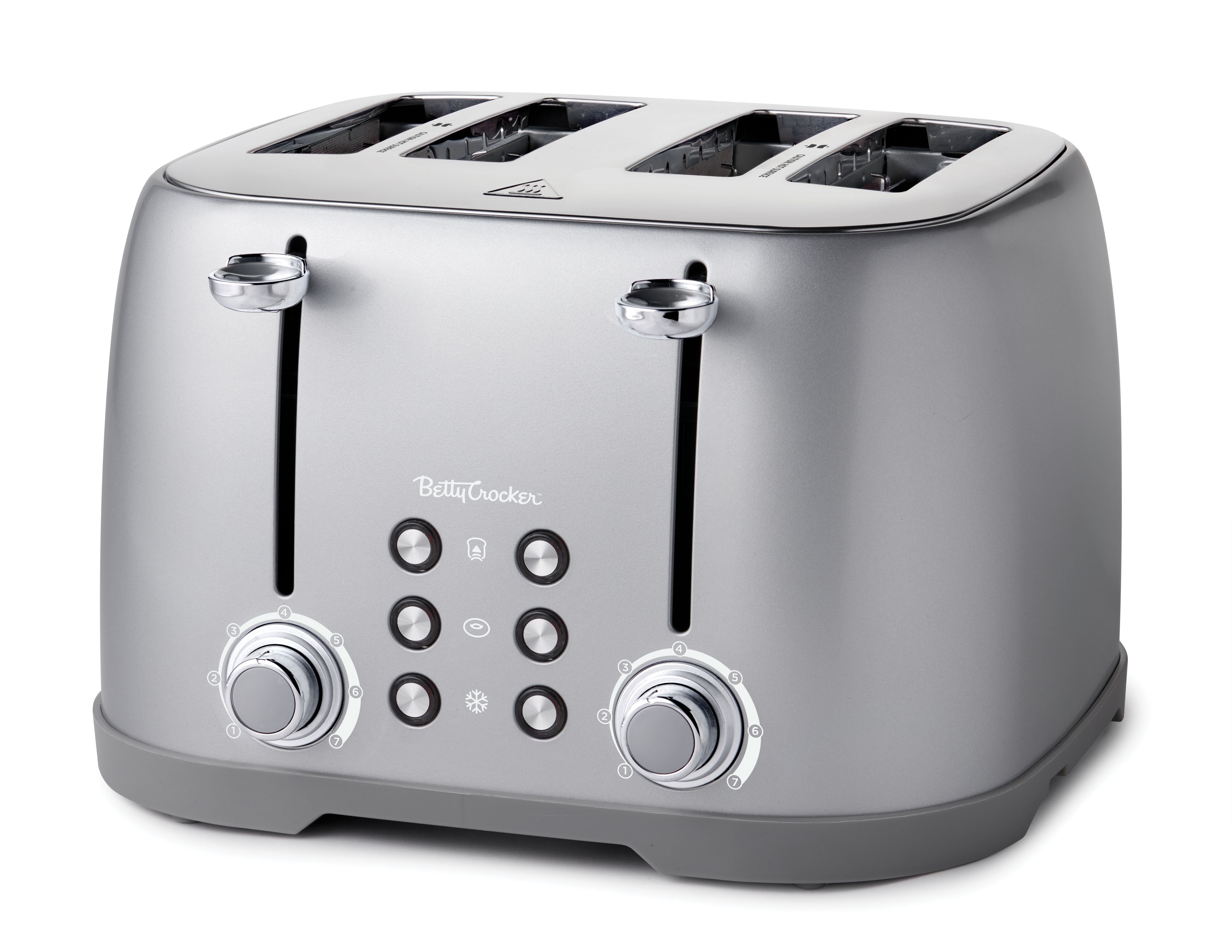 Betty Crocker 4-Slice Toaster, Silver with Extra Wide Slots - Walmart.com