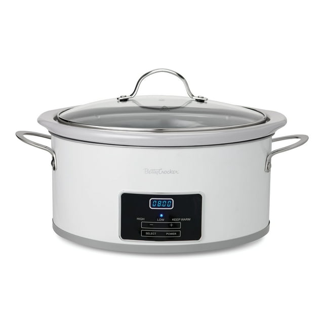Betty Crocker 6-Quart Oval Digital Slow Cooker, Programmable Crock Pot ...