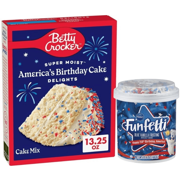 Betty Crocker America's Birthday Cake Delights with Funfetti Blue ...